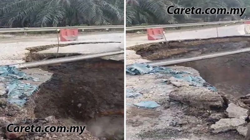 Jalan Gua Musang-Jeli di KM 11.95 runtuh, ditutup kepada semua kenderaan | Careta